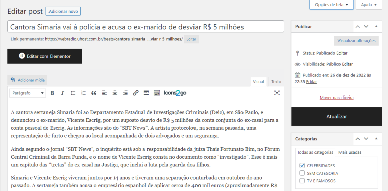 Como criar um post de notícia? – uHOST